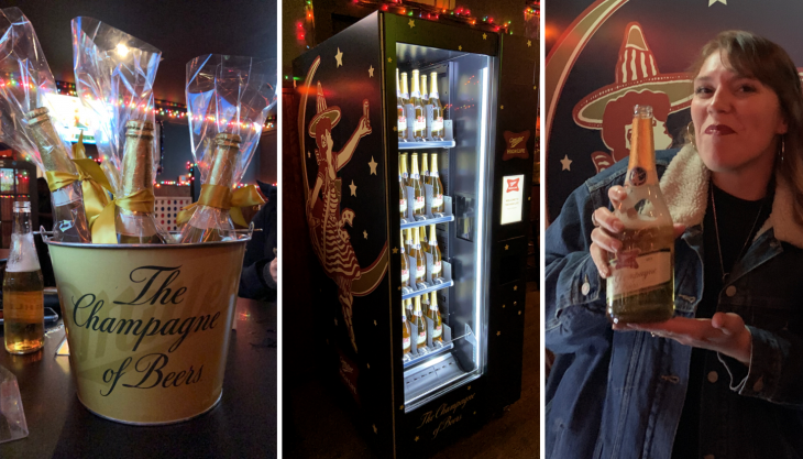 Miller High Life Champagne bottle vending machine arrives in New York ...