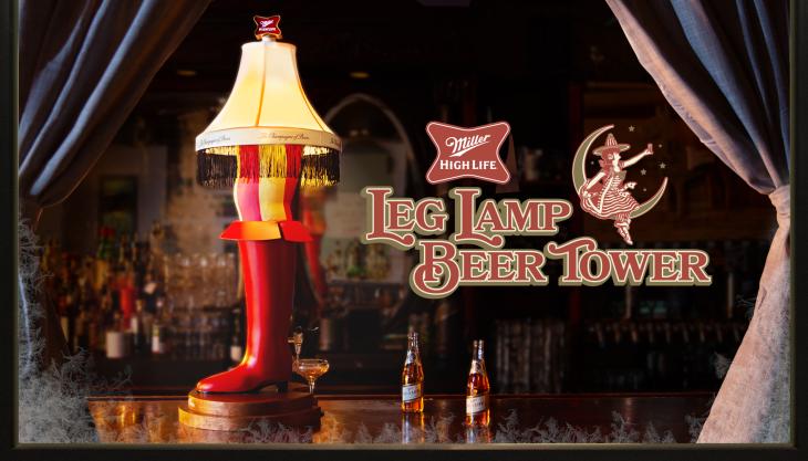 Miller High Life unveils beer tower leg lamp | Molson Coors Beer & Beyond
